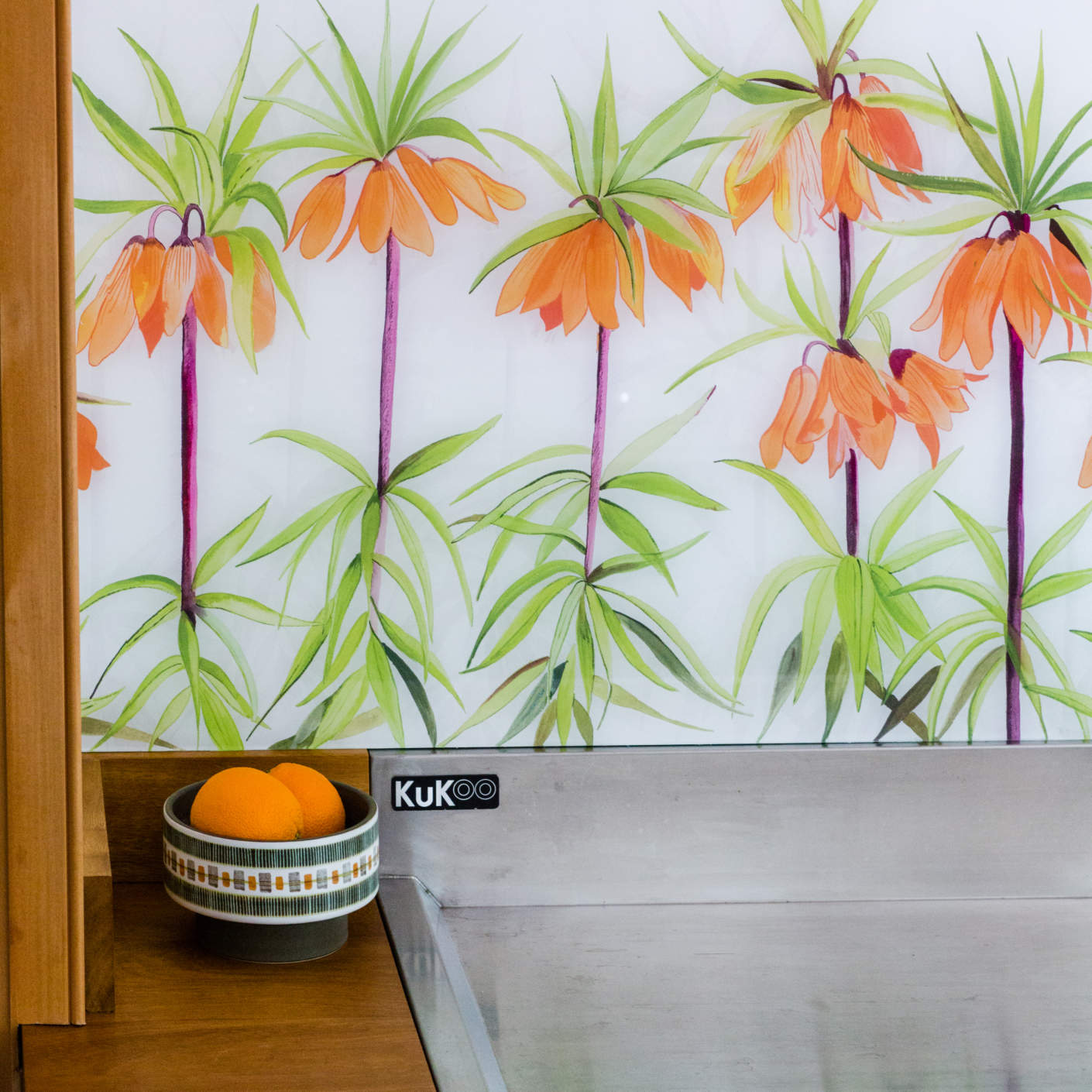 Sink Splashback - Sunset Glass Floral Splashback | Emma Britton - Emma ...