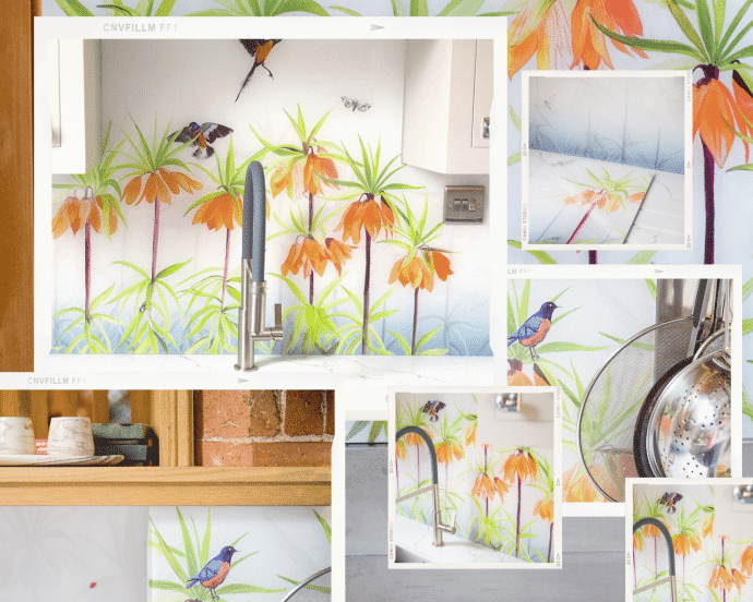 Kitchen splashback in summery 'sunset' design - case study - Emma ...