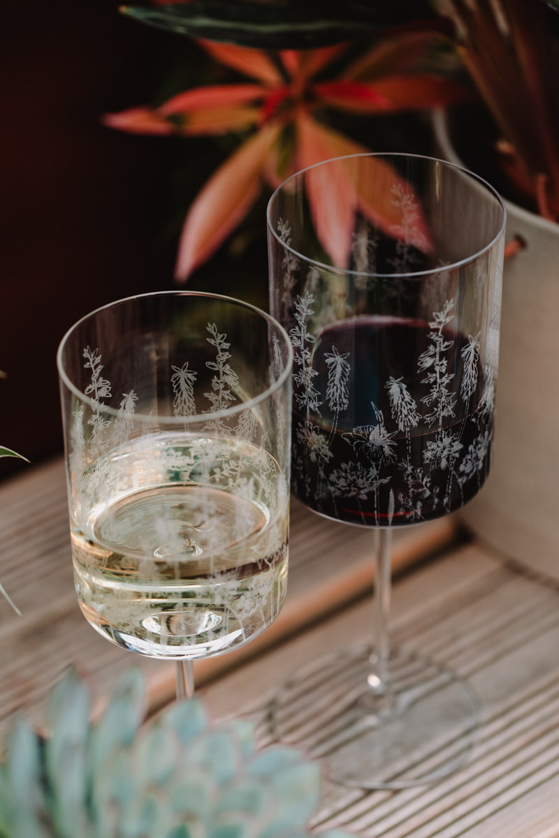 Modern Crystal White Wine Glass - Exotic Floral - Emma Britton - Emma ...